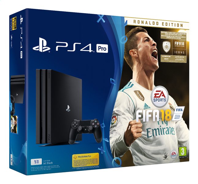 PS4 Pro 1 To + FIFA 18 Edition Ronaldo + Abonnement PlayStation Plus 14 ...